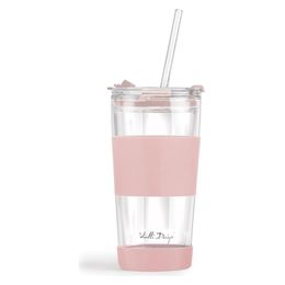 Vialli Design Thermoglas mit Trinkhalm in Rosa - 600 ml - 12% | Damen-outdoor-ausruestung