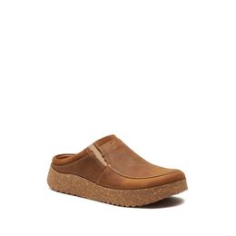Comfortfusse Leder-Clogs in Hellbraun - 49% | Gr&ouml;&szlig;e 36 | Damen-pantoletten
