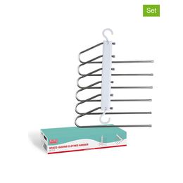 LIFA LIVING 2er-Set: Kleiderb&uuml;gel in Wei&szlig;/ Silber- (B)34 x (H)26 x (T)3 cm - 62% | Garderoben