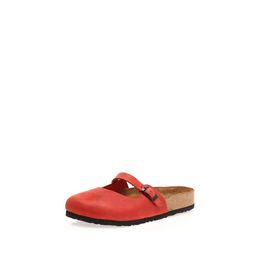 Comfortfusse Leder-Clogs in Rot - 52% | Gr&ouml;&szlig;e 36 | Damen-pantoletten