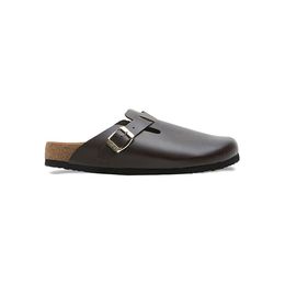 Comfortfusse Leder-Clogs in Dunkelbraun - 50% | Gr&ouml;&szlig;e 39 | Damen-pantoletten