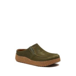 Comfortfusse Leder-Clogs in Oliv - 49% | Gr&ouml;&szlig;e 42 | Damen-pantoletten