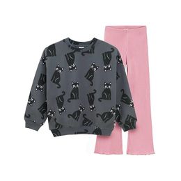 COOL CLUB 2tlg. Outfit in Anthrazit/ Rosa - 36% | Gr&ouml;&szlig;e 122 | Kinder-sweatshirts-jacken