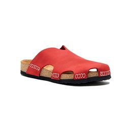 Comfortfusse Leder-Clogs in Rot - 50% | Gr&ouml;&szlig;e 43 | Damen-pantoletten
