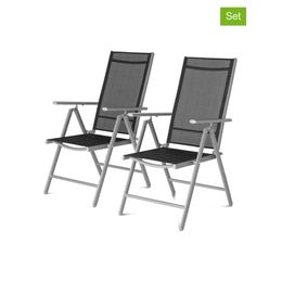 LIFA LIVING 2er-Set: Gartenst&uuml;hle in Anthrazit - (B)56 x (H)106 x (T)87,5 cm - 65% | Garten-moebel