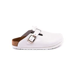 Comfortfusse Leder-Clogs in Wei&szlig; - 50% | Gr&ouml;&szlig;e 38 | Damen-pantoletten