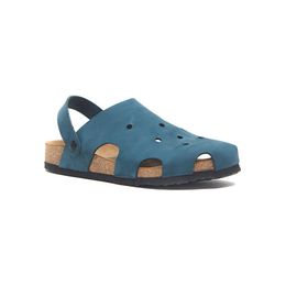 Comfortfusse Leder-Clogs in Blau - 50% | Gr&ouml;&szlig;e 36 | Damen-pantoletten