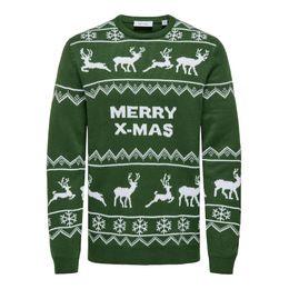 Only & Sons Only & Sons Pullover 'ONSXmas' Herren Gr&ouml;&szlig;e L gr&uuml;n / wei&szlig;