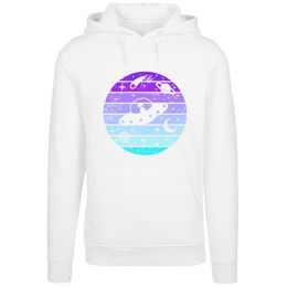 F4NT4STIC Sweatshirt 'Retro Alien Weltraum Sonnenuntergang' male White size XS
