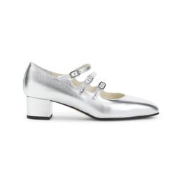 Carel Paris Hohe Schuhe - Silver Patent Leather Mary Jane Pumps - Gr. 38,5 (EU) - in Wei&szlig; - f&uuml;r Damen