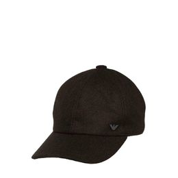 Emporio Armani Caps & M&uuml;tzen - Dark Brown Wool Blend Felt Baseball Cap - Gr. M - in Schwarz - f&uuml;r Damen