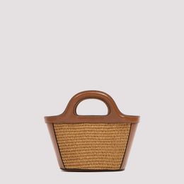 Marni Shopper & Totes - Brown Logo-Embroidered Straw Handbag - Gr. unisize - in Braun - f&uuml;r Damen