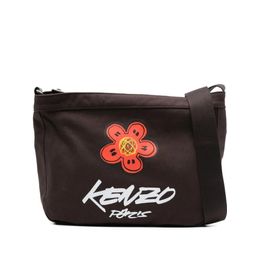Kenzo Hobo Bags - Rectangular Crossbody Bag With Graphic Floral Desi - Gr. unisize - in Schwarz - f&uuml;r Damen