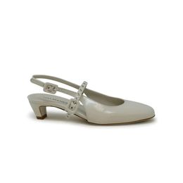 Halmanera Sandalen - Dina14 Ivory Tofu Patent Leather Glaze Sandals - Gr. 39 (EU) - in Grau - f&uuml;r Damen