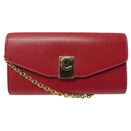 C&eacute;line Celine Crossbody Bags - CELINE HANDTASCHE POCHETTE C MIT ROTER LEDERKETTE - Gr. unisize - in Rot - f&uuml;r Damen