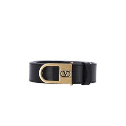 Valentino Garavani G&uuml;rtel - Vlogo Signature Belt &ndash; Black - Gr. 95 - in Schwarz - f&uuml;r Damen