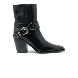 Sartore Stiefel - Sr481301 Black Leather Ankle Boots - Gr. 37,5 (EU) - in Schwarz - f&uuml;r Damen