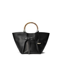 Polo Ralph Lauren Crossbody Bags - Structured Black Leather Handbag With Removable Cl - Gr. unisize - in Schwarz - f&uuml;r Damen