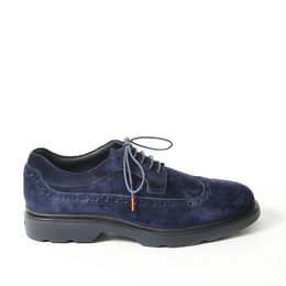 Hogan Blue Suede Derby Shoes - Gr. 6_5 - in Grau