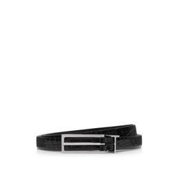 Tom Ford G&uuml;rtel - Crocodile-Embossed Calf Leather Belt With Palladiu - Gr. 115 - in Schwarz - f&uuml;r Damen