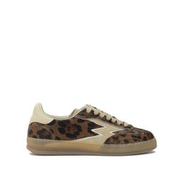 Moaconcept Low-Top Sneaker - Leopard Print Leather Sneakers With Translucent So - Gr. 40 (EU) - in Beige - f&uuml;r Damen