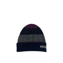 Missoni Caps & M&uuml;tzen - Knitted Blue Wool Hat With Striped Design - Gr. ONE SIZE - in Schwarz - f&uuml;r Damen