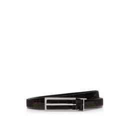 Tom Ford G&uuml;rtel - Crocodile-Embossed Calf Leather Belt With Metal Bu - Gr. 105 - in Schwarz - f&uuml;r Damen