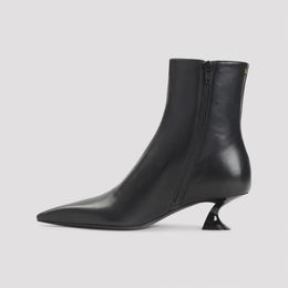Lanvin Stiefel - Sculptural Black Ankle Boots With Side Zipper - Gr. 38,5 (EU) - in Schwarz - f&uuml;r Damen