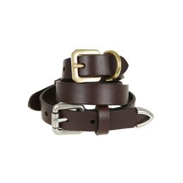 Etro G&uuml;rtel - Multicoloured Calf Leather Belt With Dual Buckles - Gr. 80 - in Braun - f&uuml;r Damen
