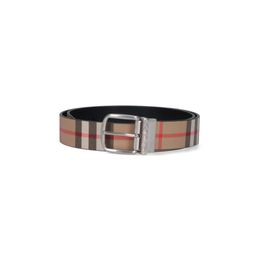 Burberry G&uuml;rtel - Reversible Check Belt With Leather - Gr. 85 - in Beige - f&uuml;r Damen
