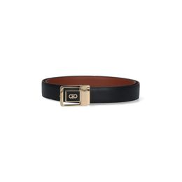 Salvatore Ferragamo G&uuml;rtel - Reversible Logo Belt In Black Calfskin On One Side - Gr. 100 - in Schwarz - f&uuml;r Damen