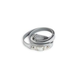 Balenciaga Armband - Silver Grey Leather City Triple Bracelet - Gr. ONE SIZE - in Mehrfarbig - f&uuml;r Damen