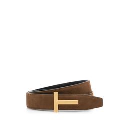 Tom Ford G&uuml;rtel - Reversible Brown Leather Belt - Gr. 115 - in Grau - f&uuml;r Damen