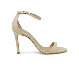 Stuart Weitzman Sandalen - Ivory Leather Nudist Ii 100 Sandals - Gr. 6_5 - in Beige - f&uuml;r Damen