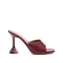 Amina Muaddi Sandalen - Open-Toe Bordeaux Sandals With Sculptural Hourglas - Gr. 36 (EU) - in Rot - f&uuml;r Damen