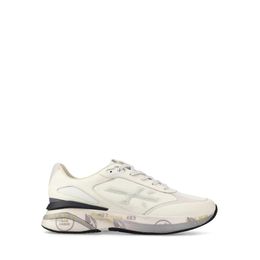 Premiata Low-Top Sneaker - Low-Top White Sneakers With Leather - Gr. 41 (EU) - in Grau - f&uuml;r Damen