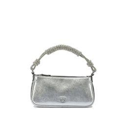 Pinko Hobo Bags - Silver Leather Handbag - Gr. unisize - in Grau - f&uuml;r Damen