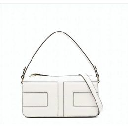 Elisabetta Franchi Hobo Bags - Structured White Shoulder Bag With Embossed Logo - Gr. unisize - in Wei&szlig; - f&uuml;r Damen