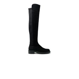 Stuart Weitzman Stiefel - Sm395 Black Suede 5050 Celia Boots - Gr. 6_5 - in Schwarz - f&uuml;r Damen
