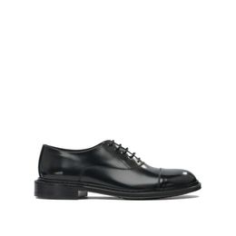 Polished Leather Lace-Up Shoes - Gr. 39 (EU) - in Schwarz