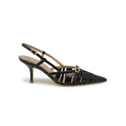 Lella Baldi Sandalen - Le2596 Black Leather Sandals - Gr. 36,5 (EU) - in Schwarz - f&uuml;r Damen