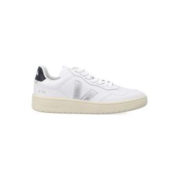 Veja Low-Top Sneaker - V-90 White And Silver Leather Sneakers - Gr. 39 (EU) - in Wei&szlig; - f&uuml;r Damen