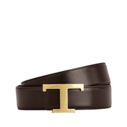 Tod's Tod's G&uuml;rtel - New T Belt P.35 Vers. 2 Leather Belt - Gr. 100 - in Braun - f&uuml;r Damen