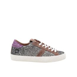 D.A.T.E Low-Top Sneaker - D.A.T.E. Glitter Hill Low Sneakers In Gunmetal - Gr. 36 (EU) - in Grau - f&uuml;r Damen