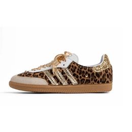 Adidas Low-Top Sneaker - Leopard Print Samba Custom Sneakers - Gr. 41_1_3 - in Braun - f&uuml;r Damen