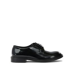 Polished Leather Lace-Up Shoes With Classic Design - Gr. 39 (EU) - in Schwarz