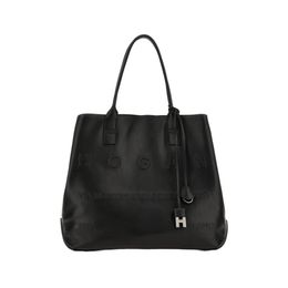 Hogan Hobo Bags - Refined Leather Tote Bag With Embossed Branding - Gr. unisize - in Schwarz - f&uuml;r Damen