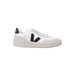 Veja Low-Top Sneaker - V-90 White And Black Leather Sneakers - Gr. 45 (EU) - in Wei&szlig; - f&uuml;r Damen