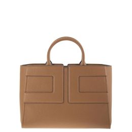 Elisabetta Franchi Shopper & Totes - Large Tote Bag With Logo - Gr. unisize - in Braun - f&uuml;r Damen