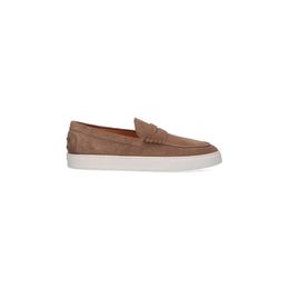 Tod's Tod's Loafer - Suede Slip-On Moccasins With Rounded Toe - Gr. 6_5 - in Braun - f&uuml;r Damen